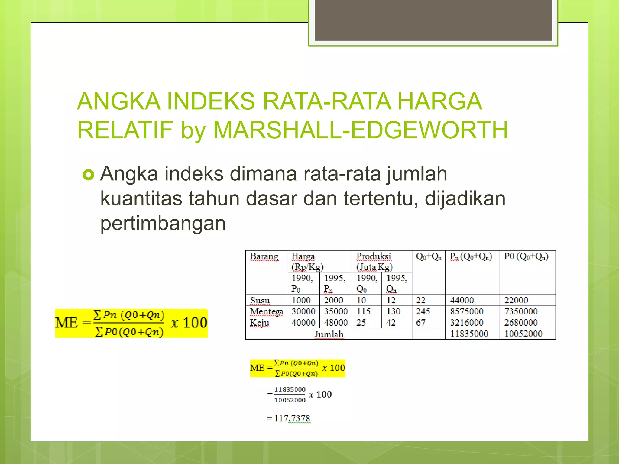 Statistik Angka Indeks | PPTX