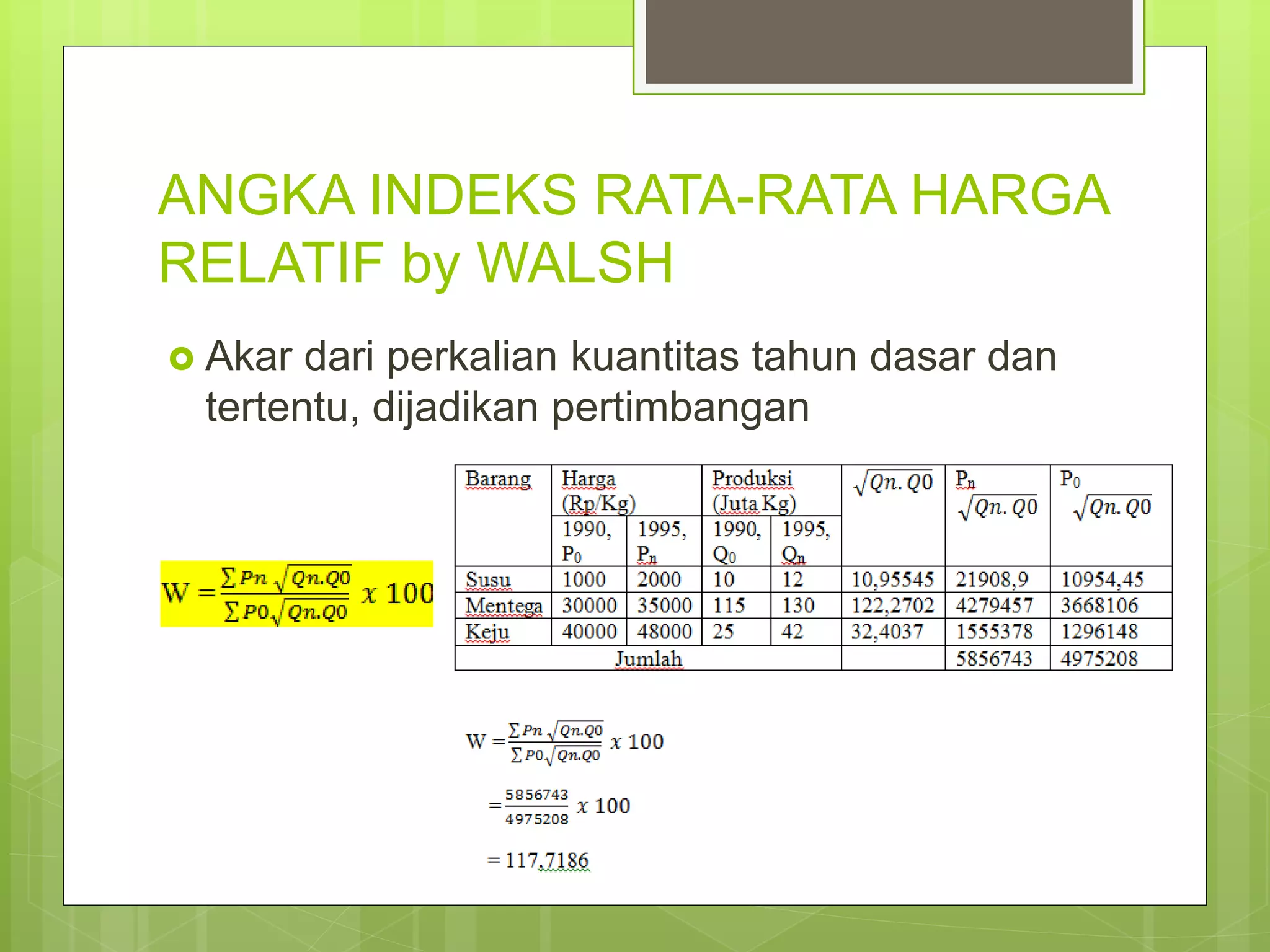 Statistik Angka Indeks | PPTX