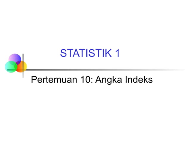 Angka indeks statistika | PPT