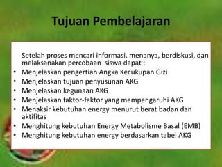Angka kecukupan gizi | PPTX