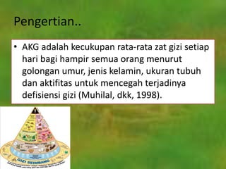 Angka kecukupan gizi | PPTX