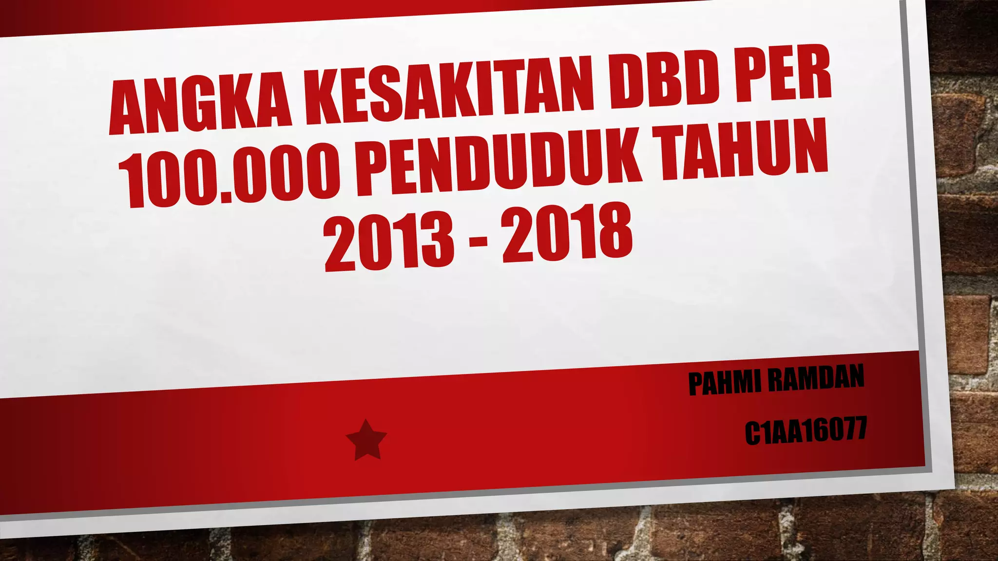 Angka kesakitan dbd per 100 | PPTX