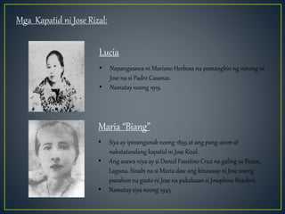 Angkan ni dr. jose p.rizal | PPTX