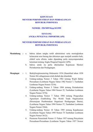 Angka pengenal impor | PDF