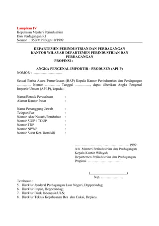 Angka pengenal impor | PDF