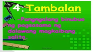 Ang Kayarian ng Pangngalan | PPTX