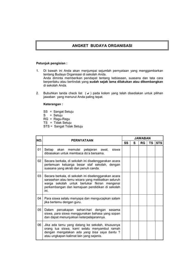 Angket budaya-sekolah | PDF