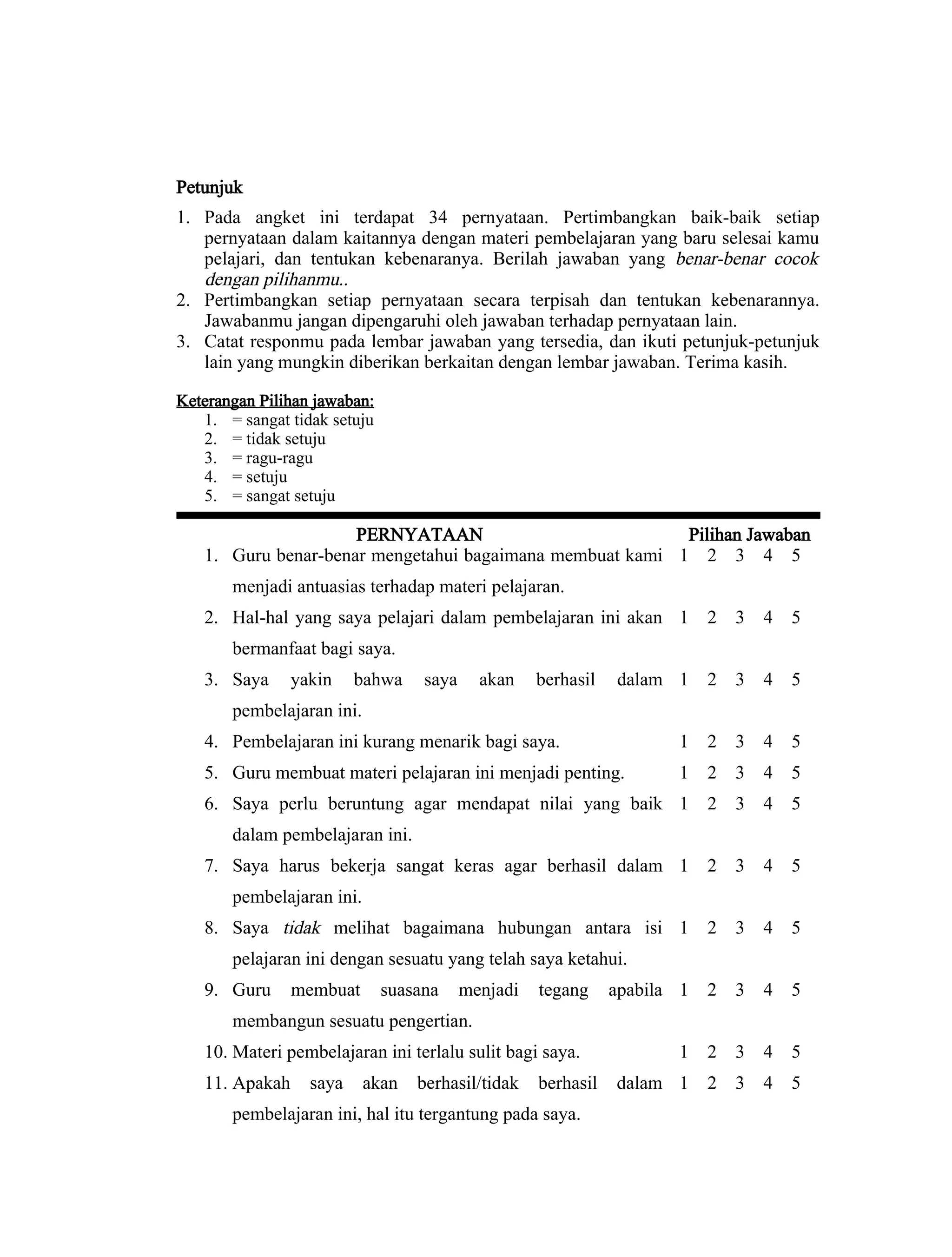 Angket model-arcs-untuk-mengukur-motivasi-belajar-dan-minat-belajar ...