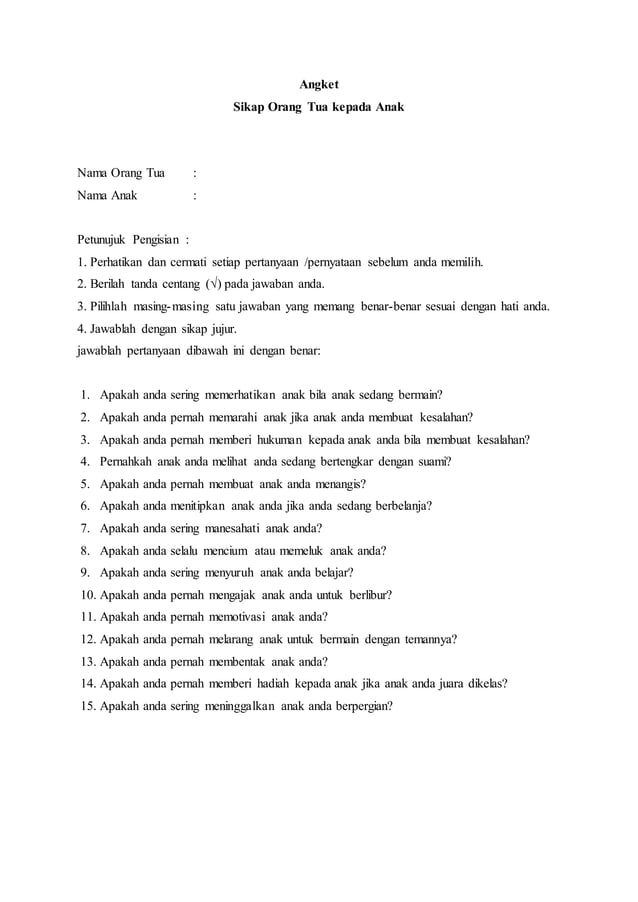 Angket bikin sendiri | DOCX