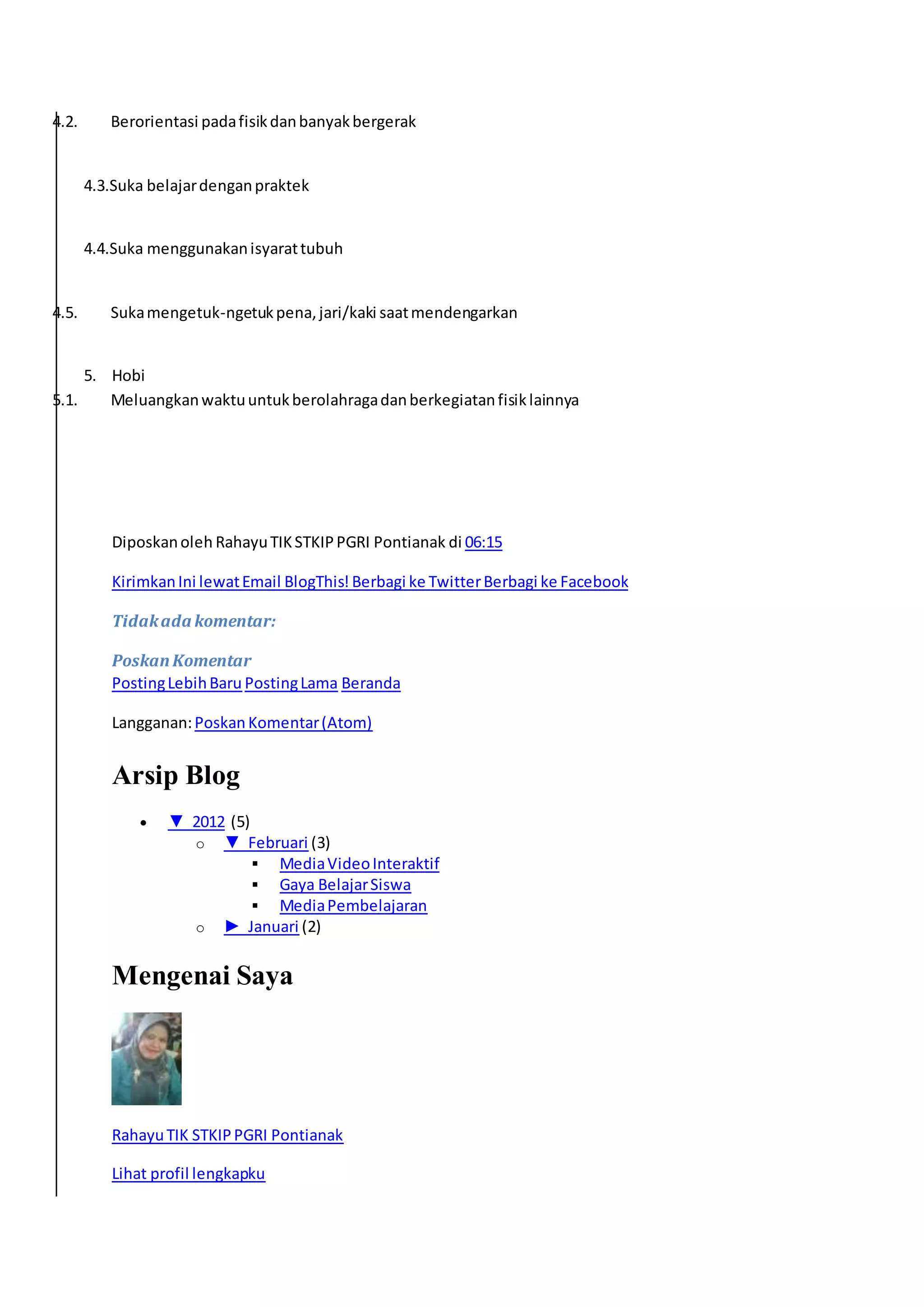 Angket gaya belajar | DOCX