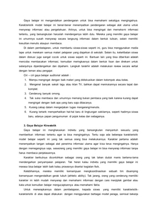 Angket gaya belajar | DOCX