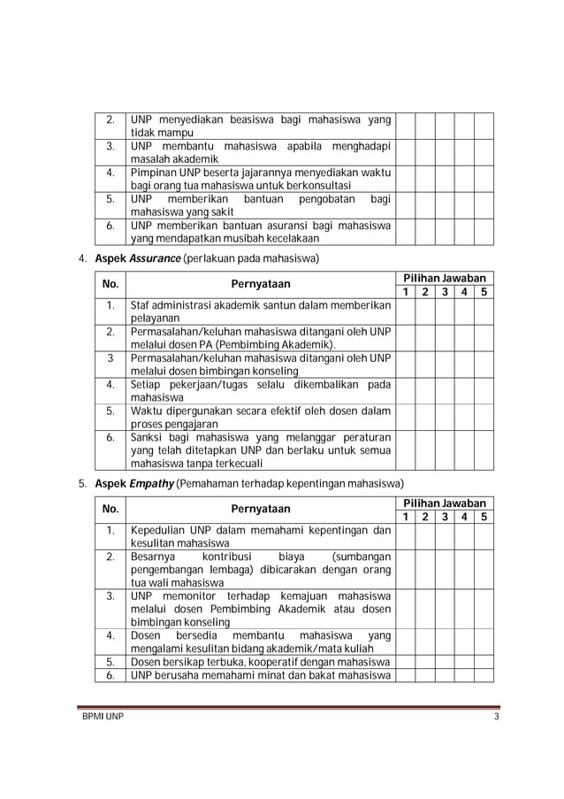 Angket kepuasan mhs akademik | PDF