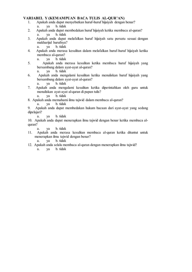 Angket penelitian | DOCX