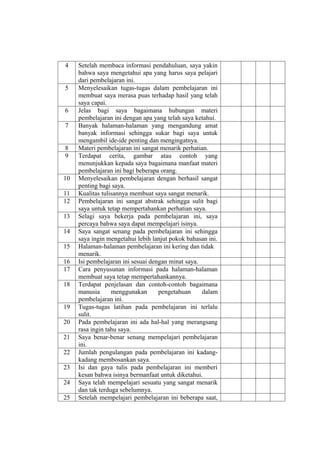 Contoh Angket Sikap | DOC