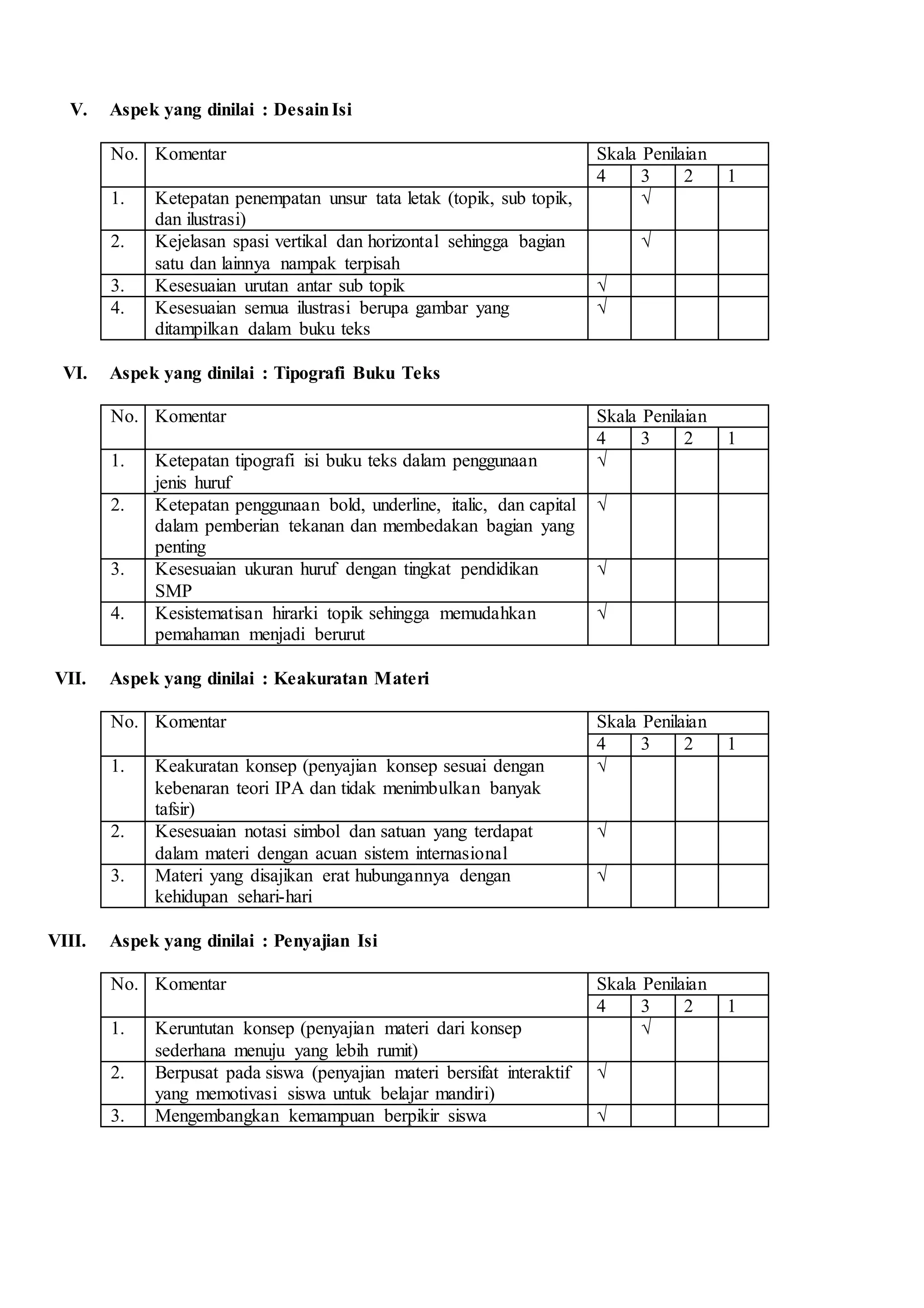 Angket validasi bahan ajar | DOCX