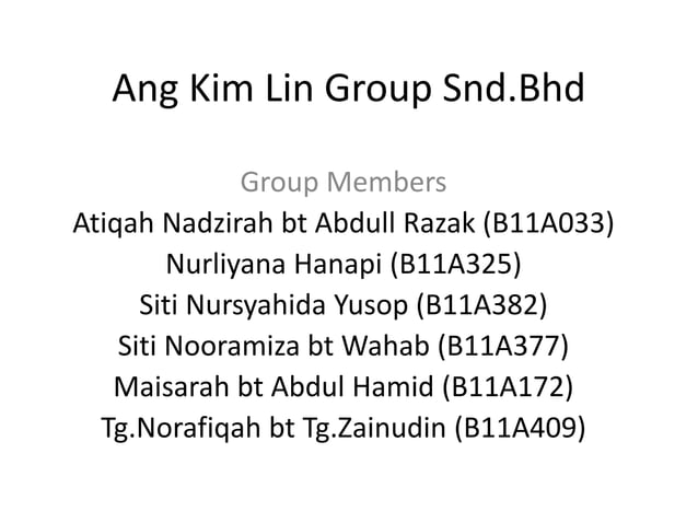 Ang kim lin group snd | PPT