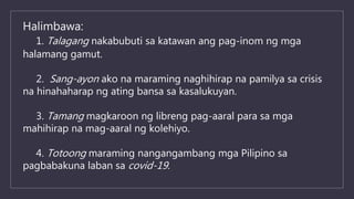 Angkop na pahayag sa pagbigay ng puna | PPTX