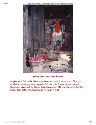 Angkor Wat Hindu Temple combodia taken from Galen R Frysinger World ...