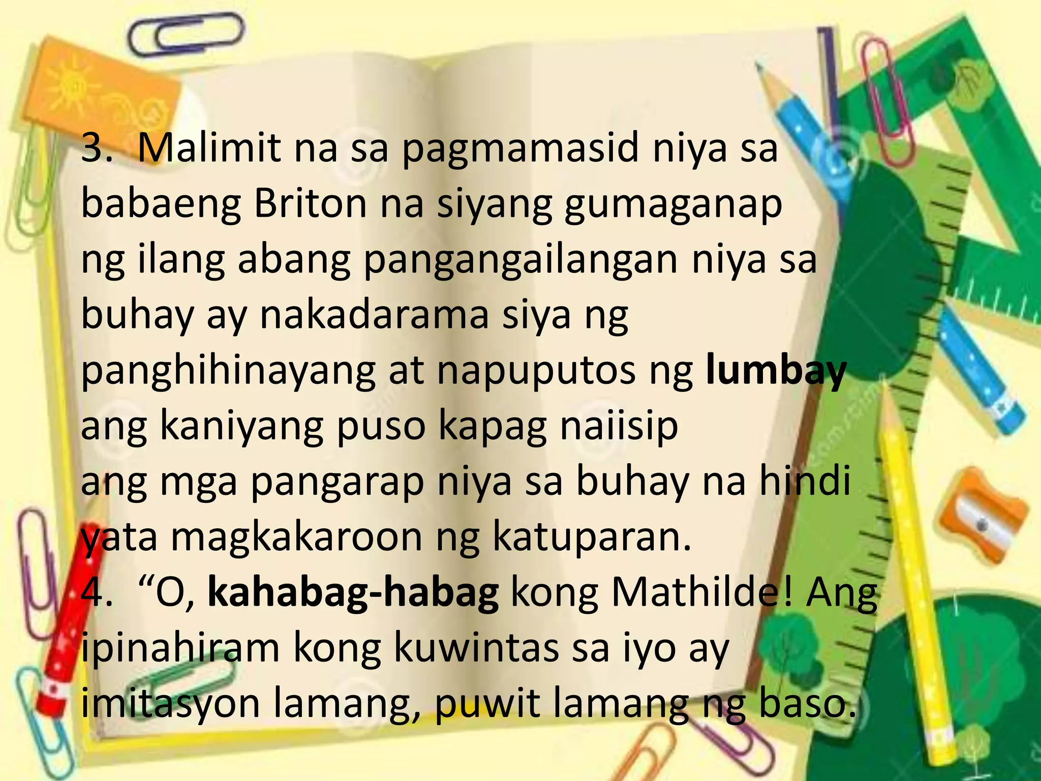 Ang kuwintas ni Guy De Maupassant/ anapora at katapora | PPTX