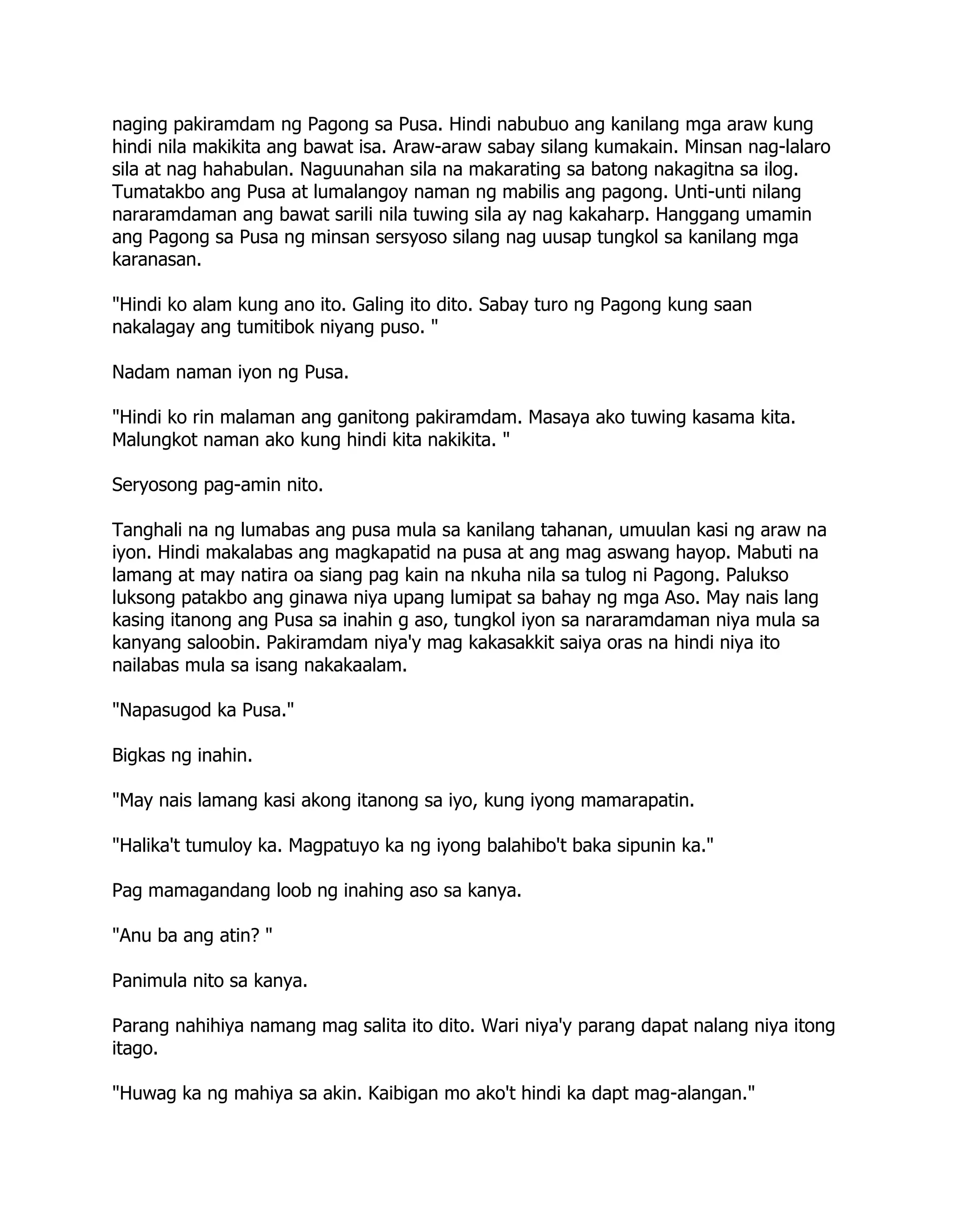 Ang kwento ng pagong at pusa | DOCX