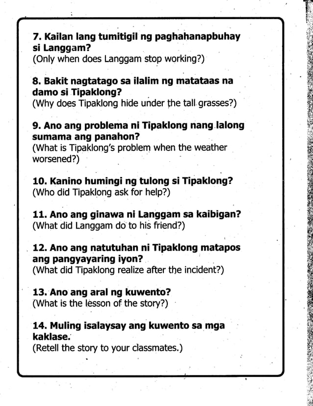 Ang Kwento Ni Langgam At Tipaklongpdf