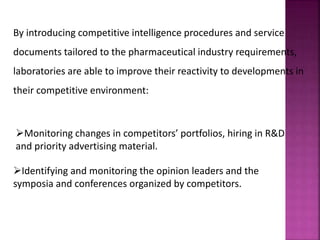 Pharmaceutical competitive intelligence | PPTX