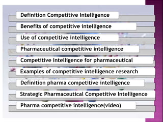 Pharmaceutical competitive intelligence | PPTX