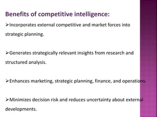 Pharmaceutical competitive intelligence | PPTX