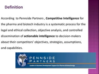 Pharmaceutical competitive intelligence | PPTX