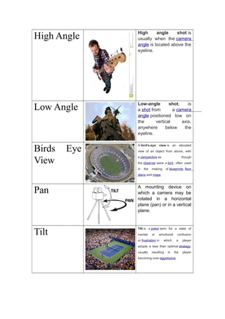 Camera Glossary | DOC | Photography | Arts and Crafts