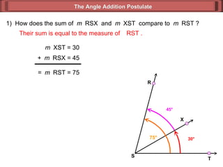 Angle Addition Postulate In Real Life