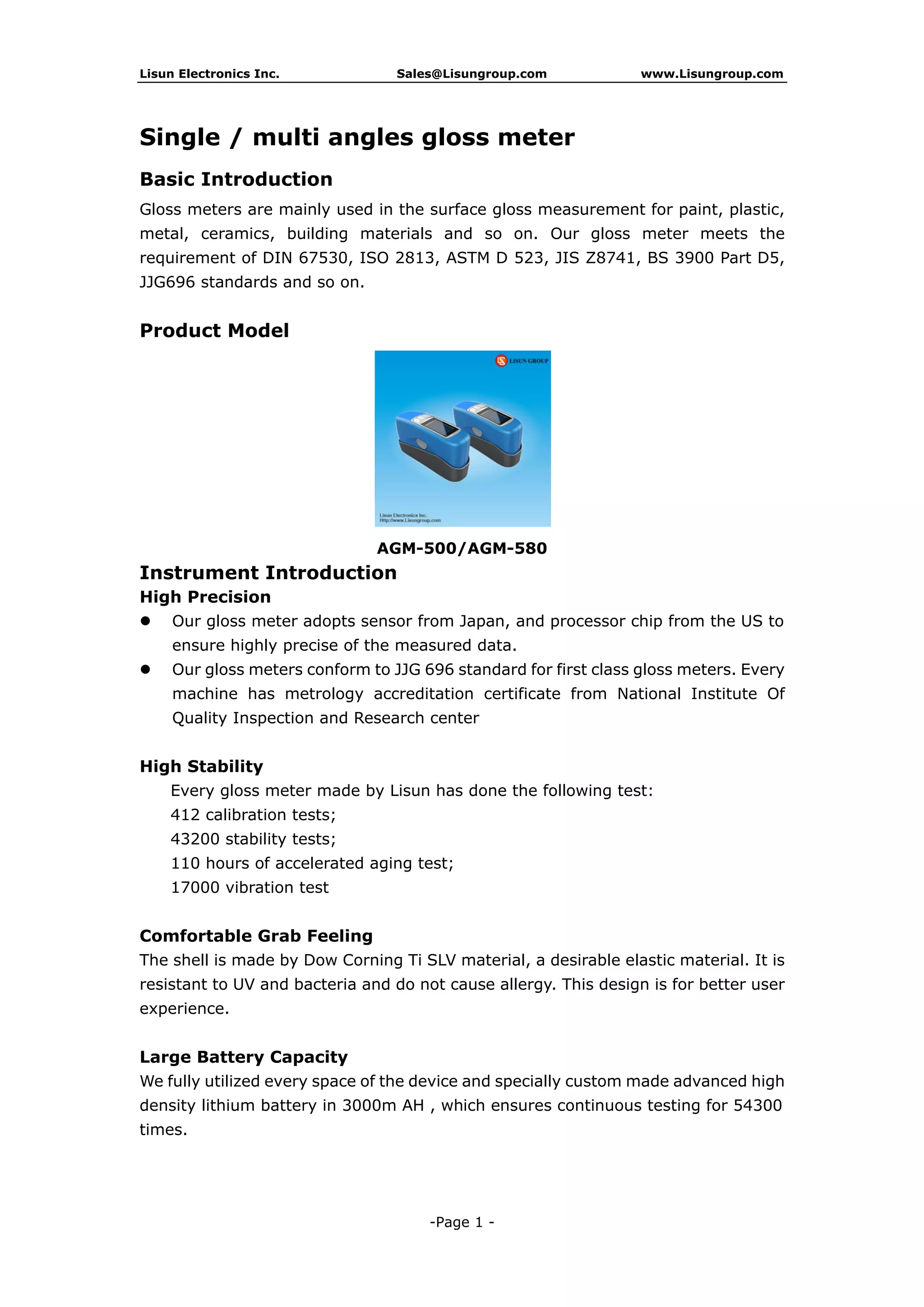 Single angles gloss meter | PDF