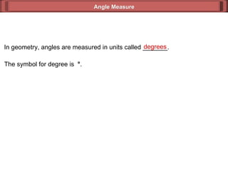 Angle Measure (Geometry 3_2) | PPT