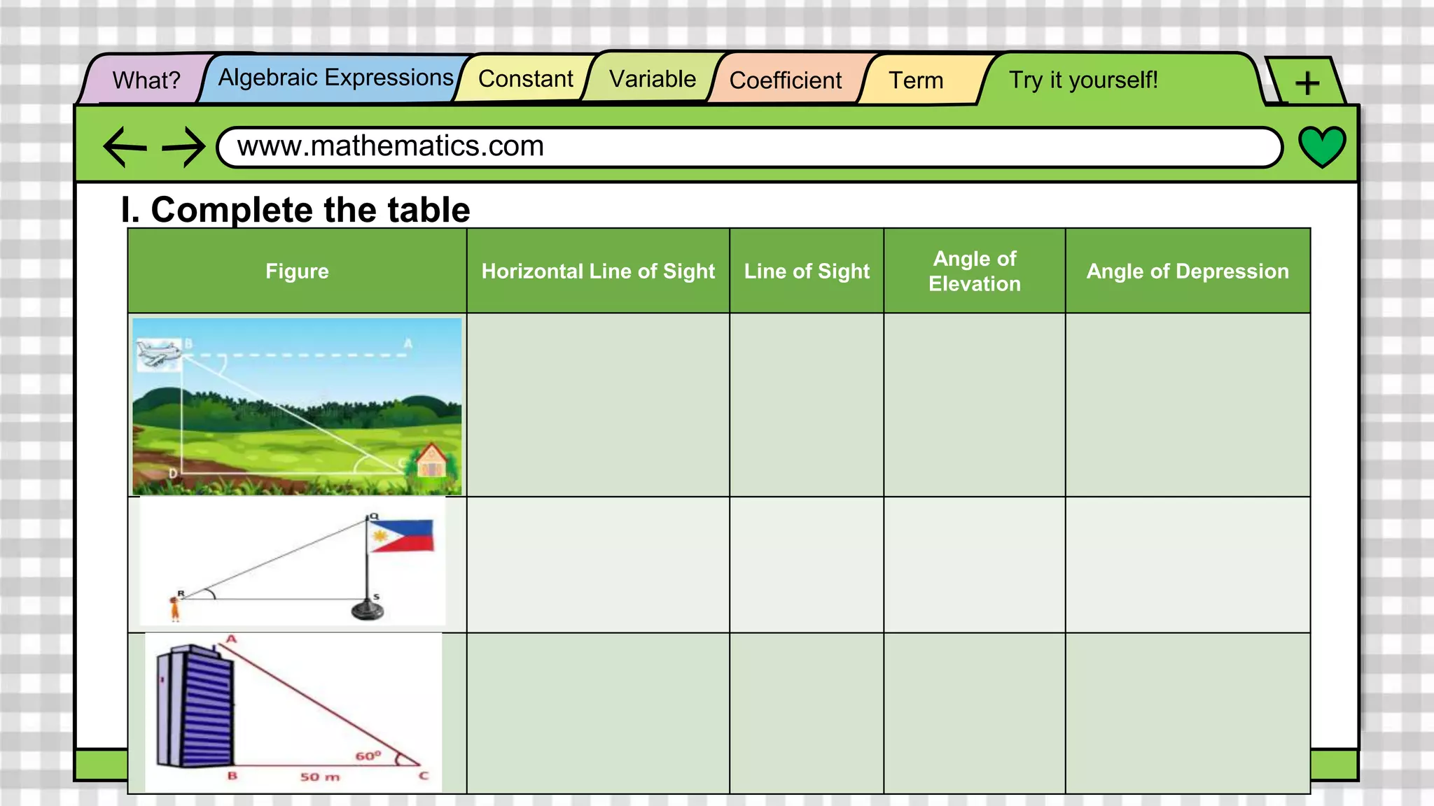 Angle-of-Elevation-and-Depression.pptx | Science