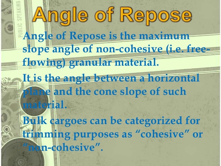 Angle of Repose( Seamanship)