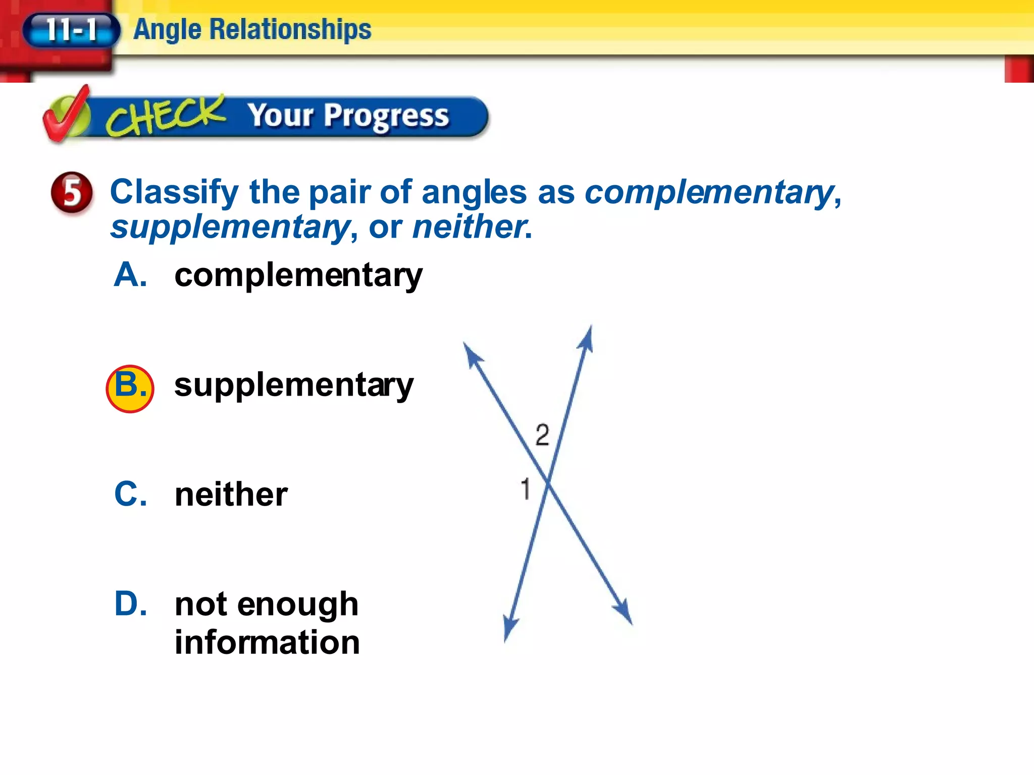 Angle Relationships Power Point | PPT