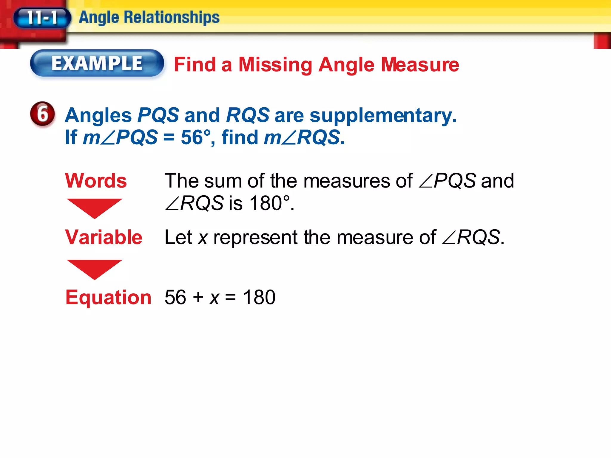 Angle Relationships Power Point | PPT