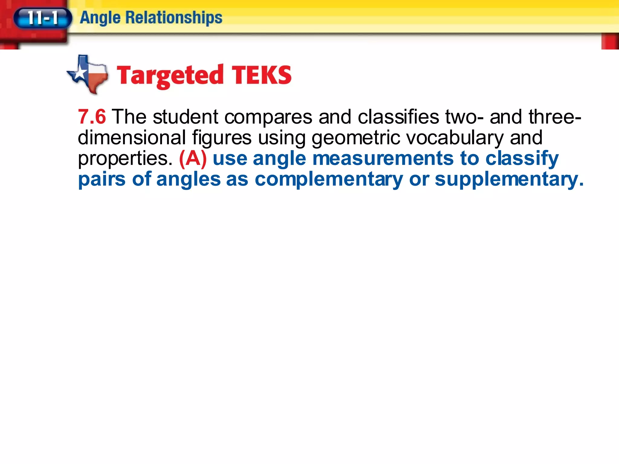 Angle Relationships Power Point | PPT