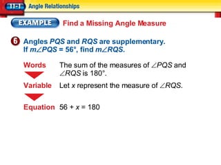 Angle Relationships Power Point | PPT