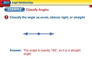 Angle Relationships Power Point | PPT