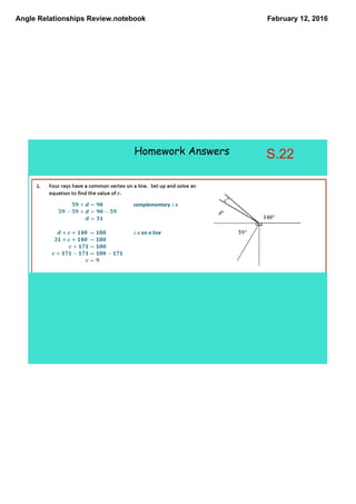 Angle relationships review | PDF