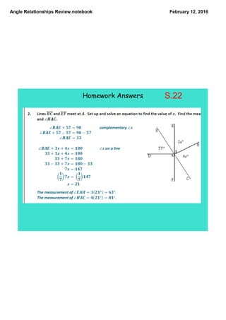 Angle relationships review | PDF