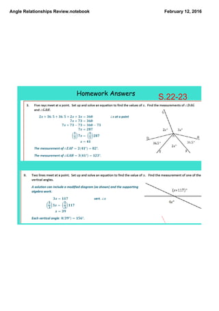 Angle relationships review | PDF