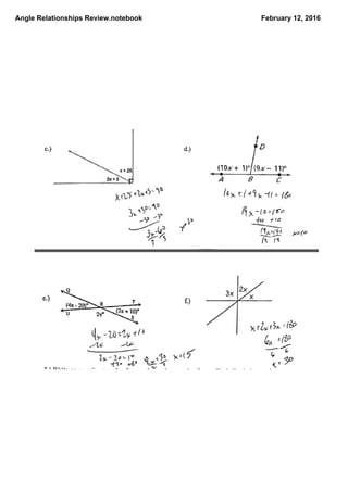 Angle relationships review | PDF