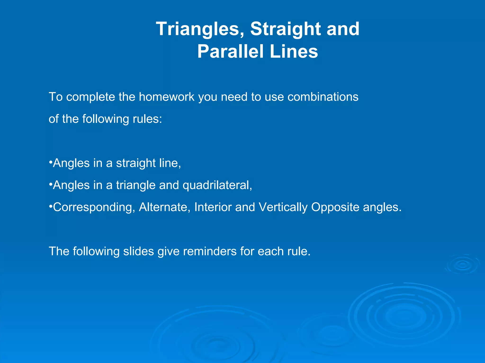 Angle Rules Summary | PPT