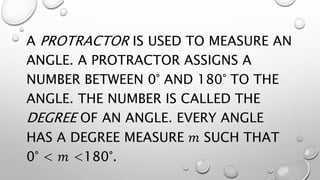 Angle and angle measures | PPTX | 3-D Graphics | Computer Software and Applications