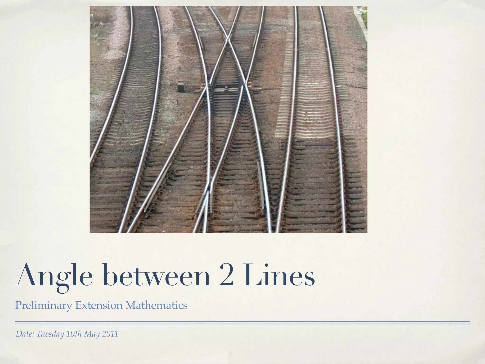 Angle between 2 lines | KEY