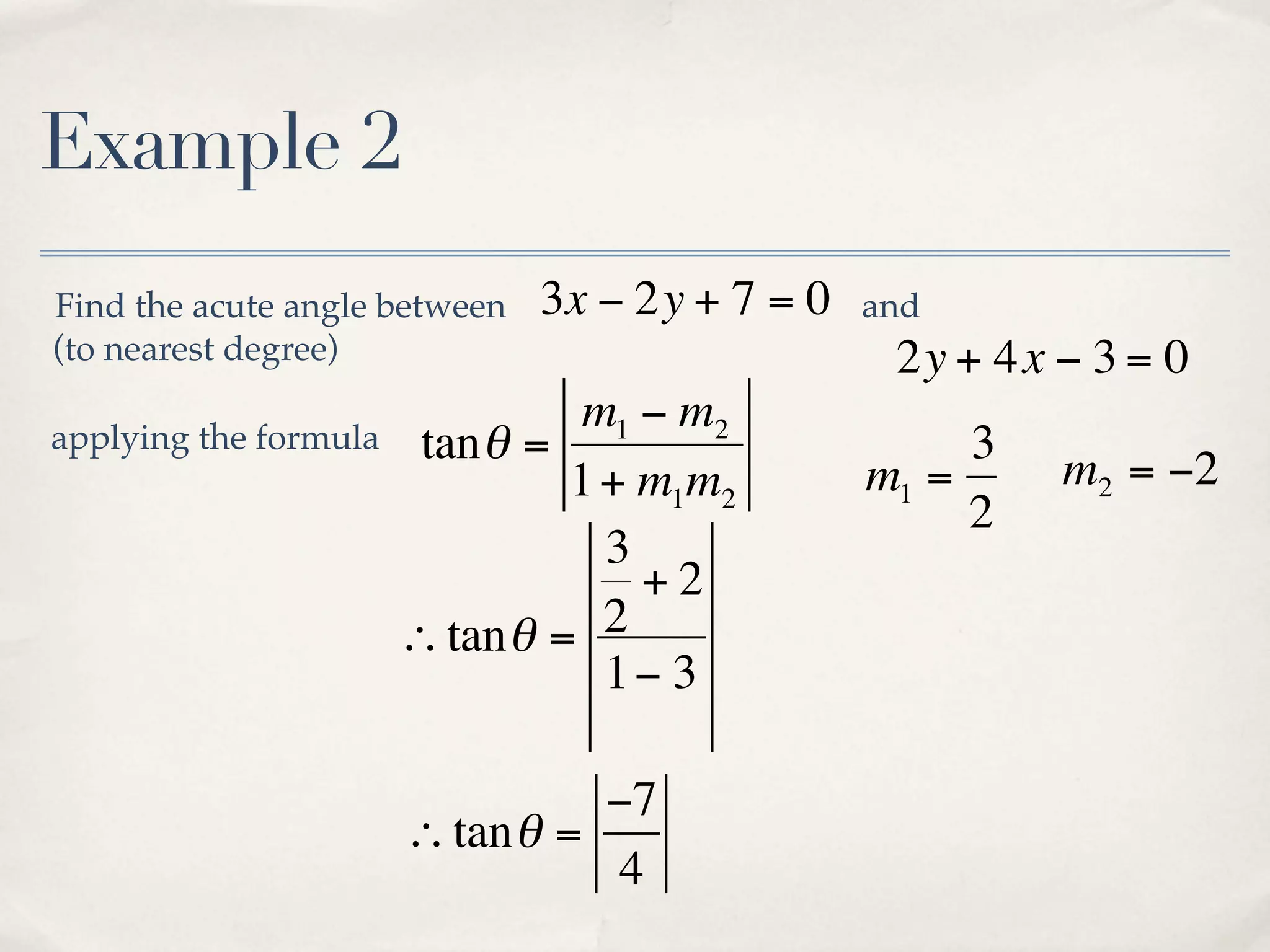 Angle between 2 lines | KEY