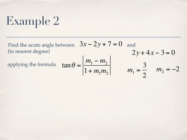 Angle between 2 lines | KEY