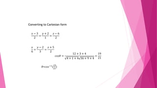 3 D GEOMETRY - ANGLE BETWEEN 2 LINES | PPTX | Science